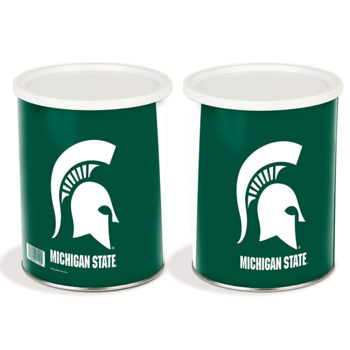 1 Gallon Michigan State Spartans Popcorn Tin – Outer Banks Popcorn Shoppe