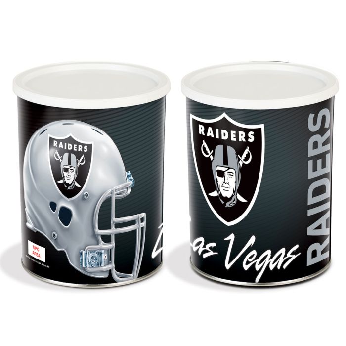 1 Gallon Las Vegas Raiders Popcorn Tin – Outer Banks Popcorn Shoppe