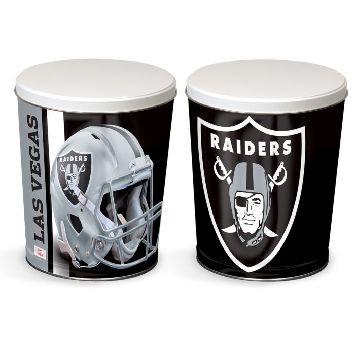 3.5 Gallon Las Vegas Raiders Popcorn Tin – Outer Banks Popcorn Shoppe