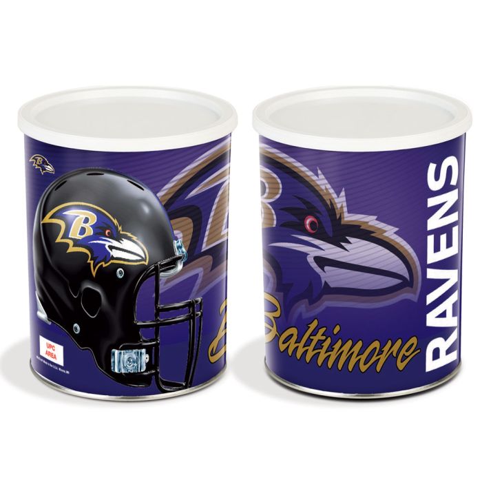 1 Gallon Baltimore Ravens Popcorn Tin – Outer Banks Popcorn Shoppe